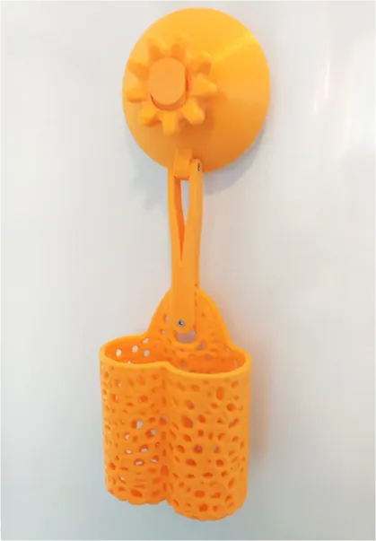 Suction cup bathroom basket (fully printed) by remi.rafael - MakerWorld