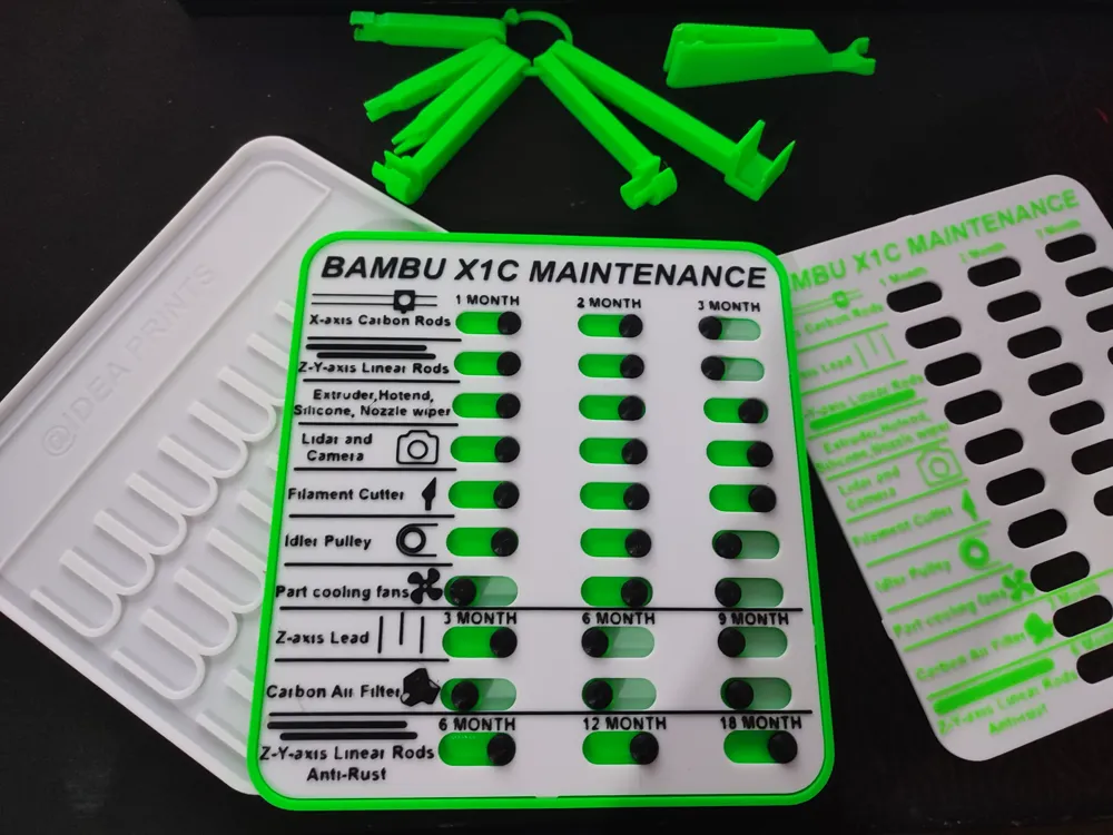 Maintenance Bambu X1C checklist by 💡Idea Prints ️ - MakerWorld