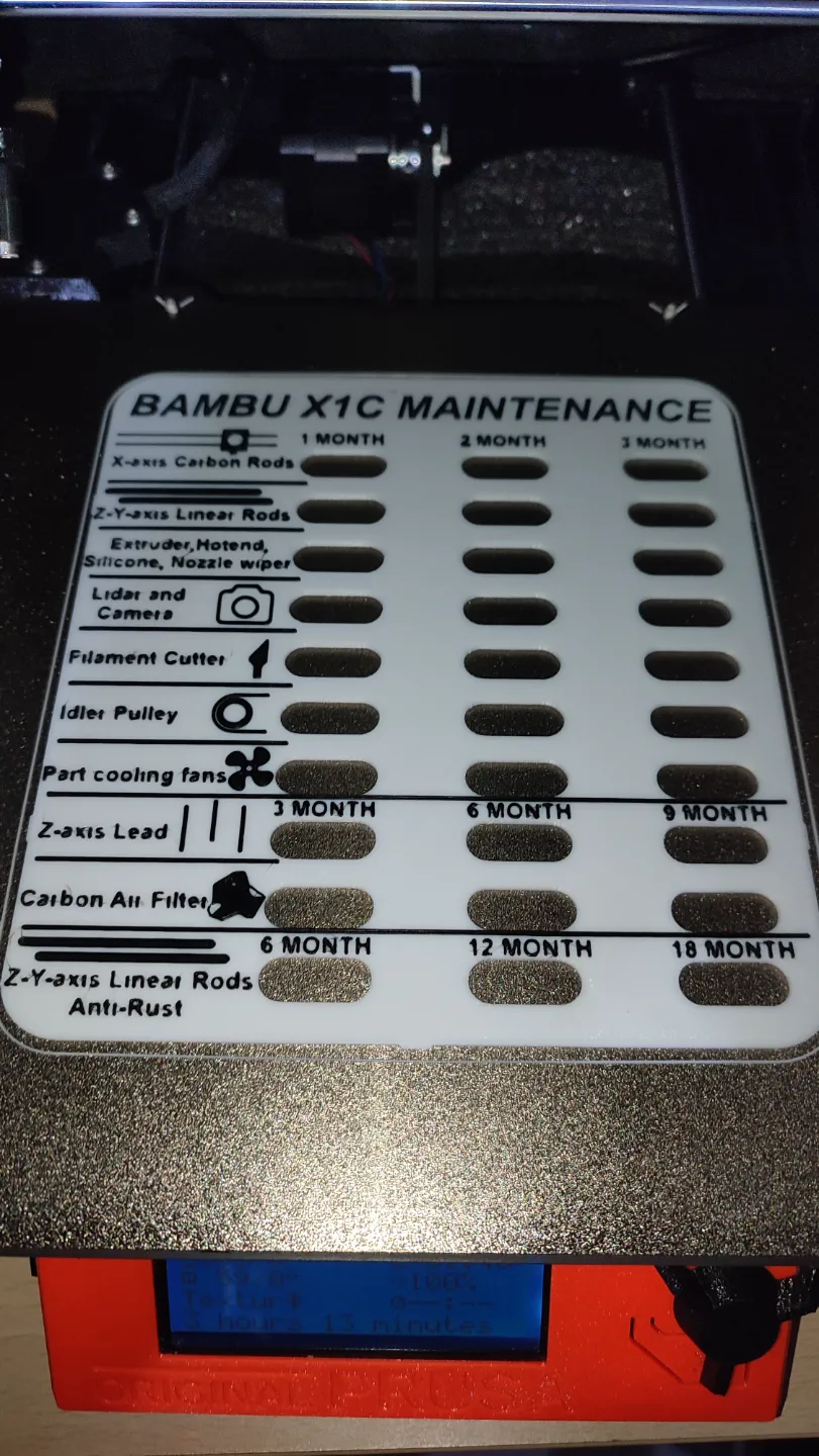 Maintenance Bambu X1C checklist by 💡Idea Prints ️ - MakerWorld