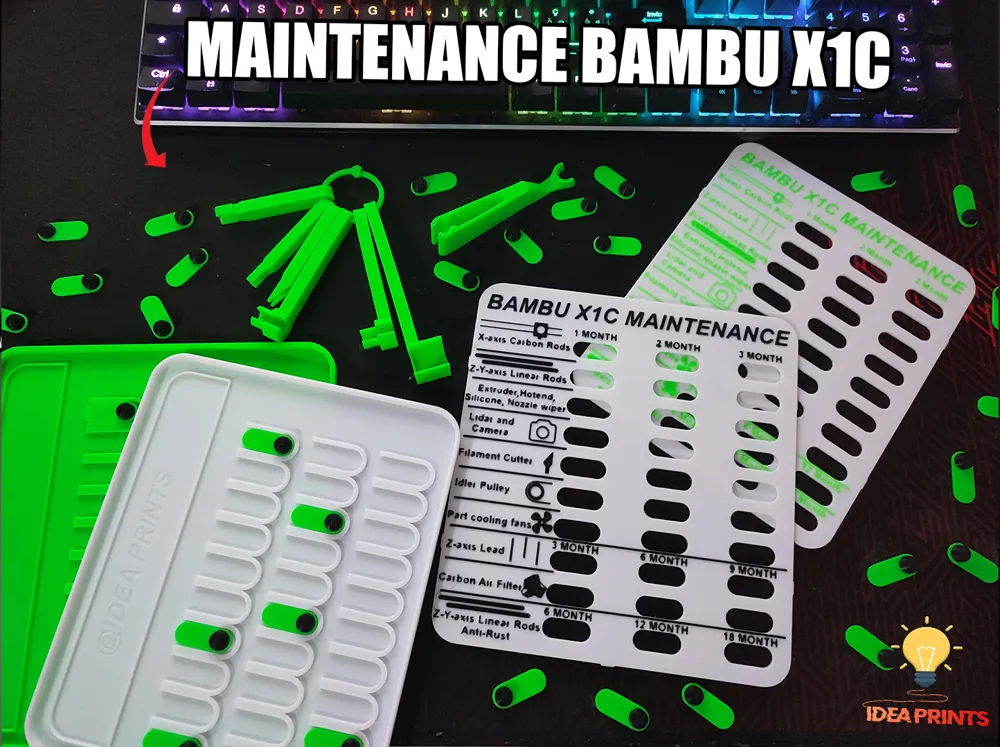 Maintenance Bambu X1C checklist by 💡Idea Prints ️ - MakerWorld
