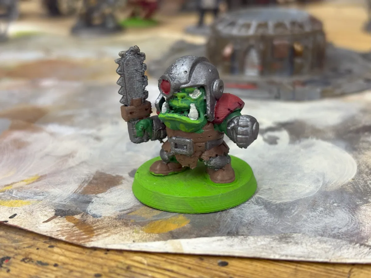 Ork Miniature 40k Retro Style | Grimdark Choppa - Free 3D Print Model ...