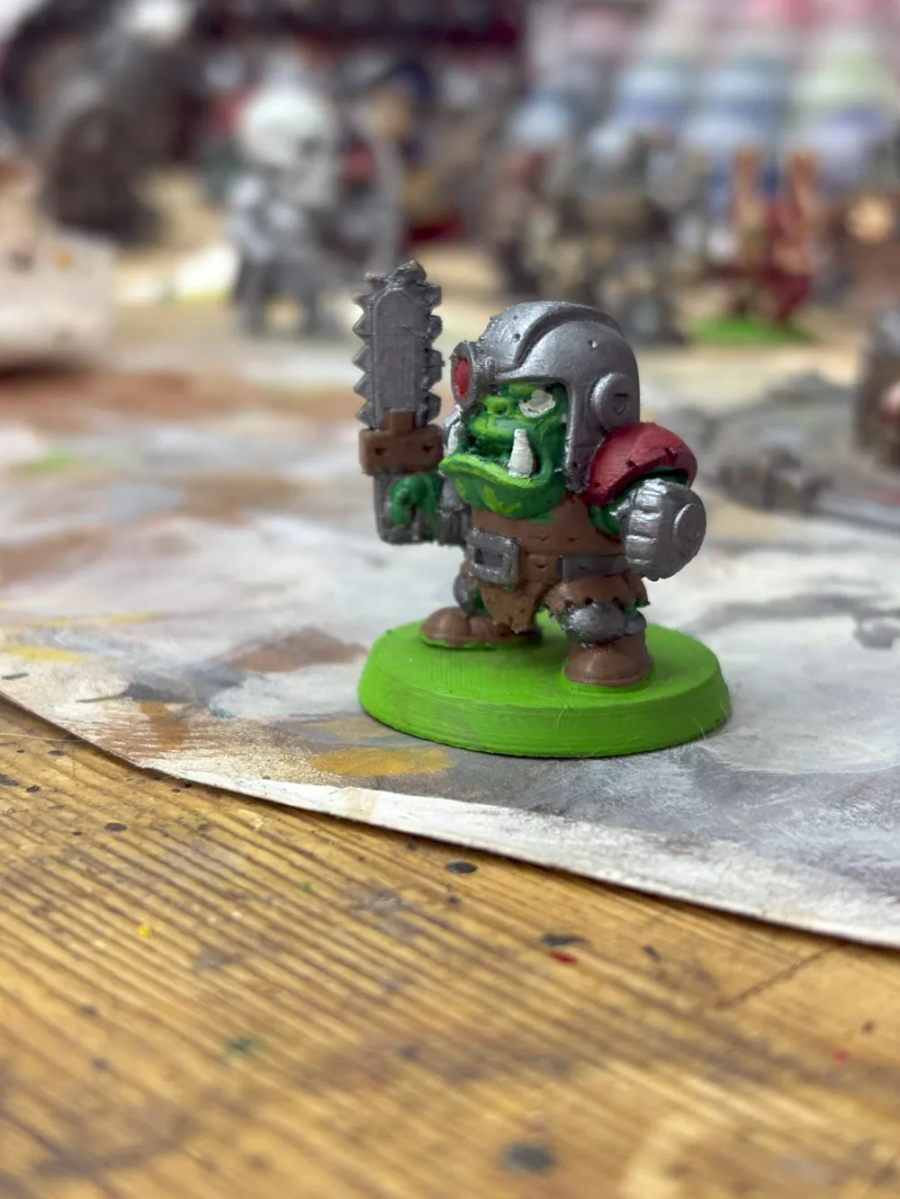 Ork Miniature 40k Retro Style | Grimdark Choppa - Free 3D Print Model ...