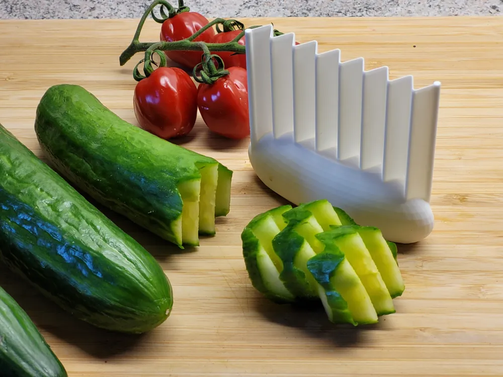 Cucumber Cutter - wave shape - Free 3D Print Model - MakerWorld