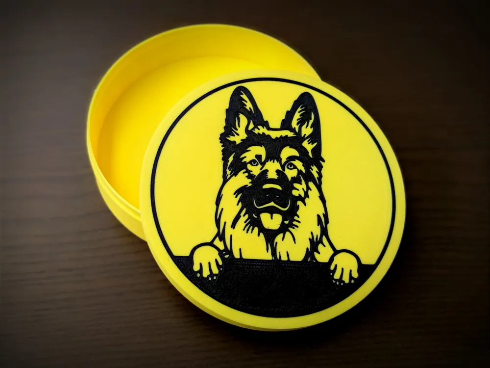 German Shepherd Round Box by Archork - MakerWorld