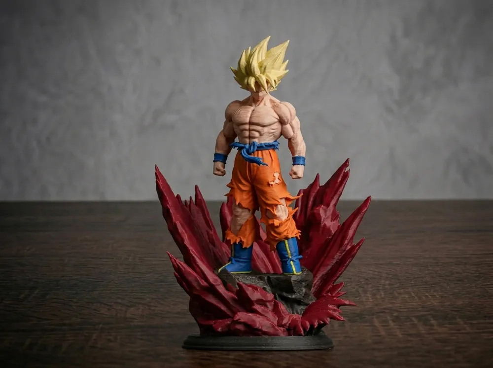 Goku Super Saiyan - Battle Damaged (AMS Ready) - Free 3D Print Model ...