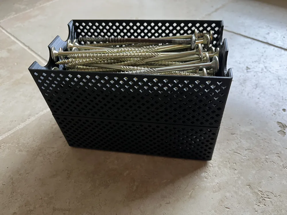 Stackable perforated screw box 170x100mm - Free 3D Print Model - MakerWorld