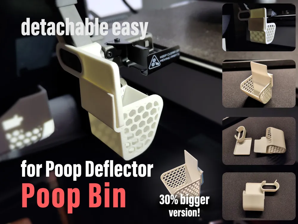 Poop Bin detachable for Poop Deflector (A1/Mini) - Free 3D Print Model ...