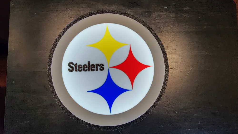 Pittsburg Steelers LED Light Box (Round 200mm) - Free 3D Print Model ...