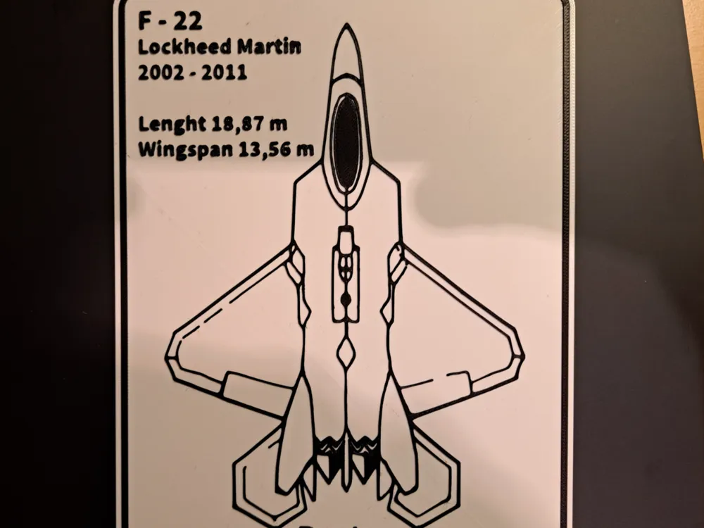 F-22 Raptor Blueprint - No AMS by Paul Artreides MakerWorld: Download ...