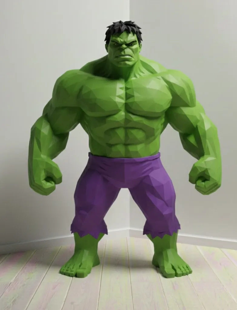 Hulk - low poly - Modelo gratuito para impressão 3D - MakerWorld