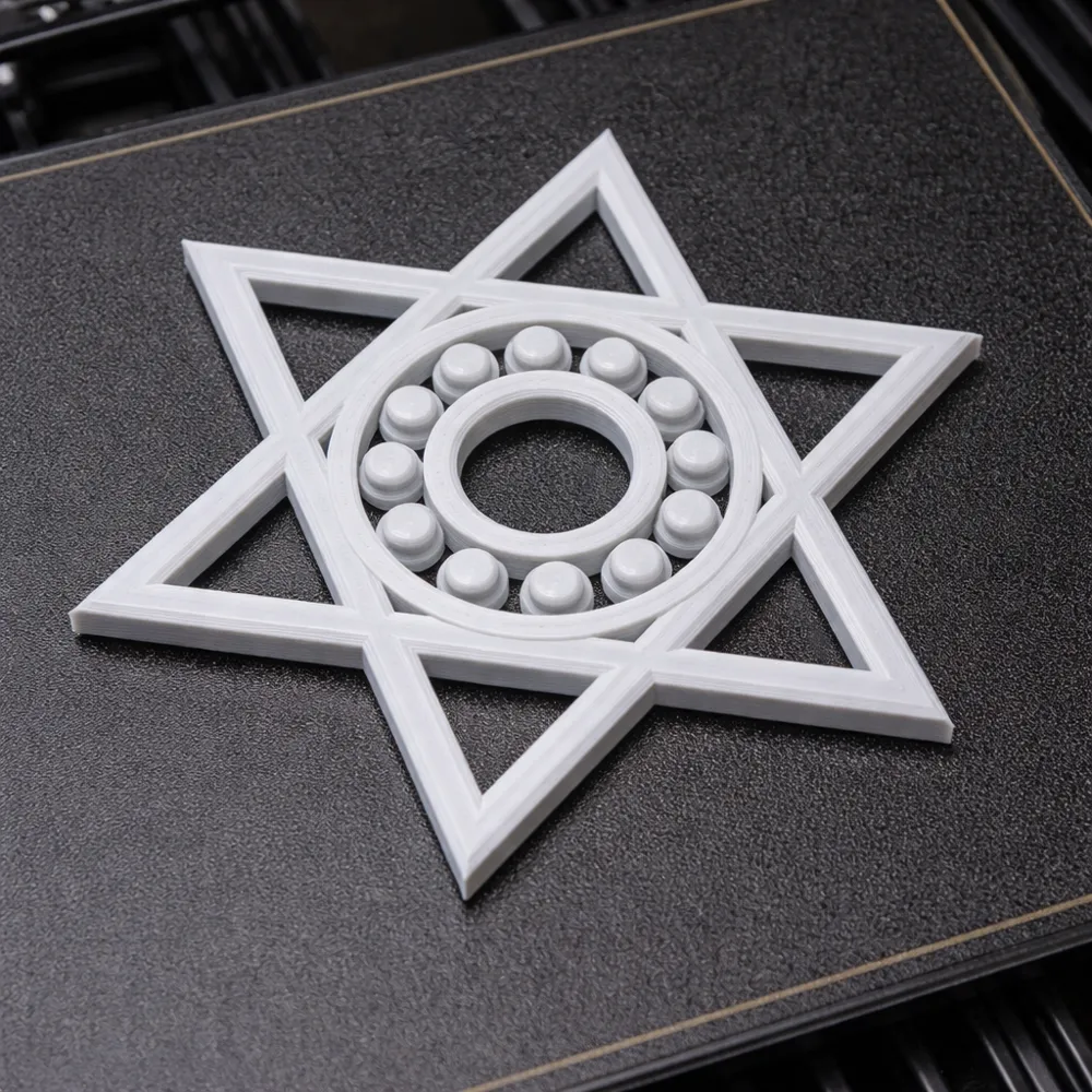 print in place david star fidget spiner - Free 3D Print Model - MakerWorld