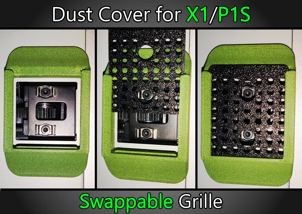 X1C/P1 Rear Stepper Motor Cover w/ Swappable Grill by siryeah - MakerWorld