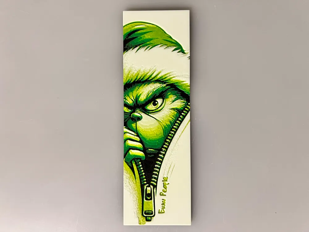 Bookmark - The Grinch Eww #2 Half Zip HueForge by 3djd - MakerWorld