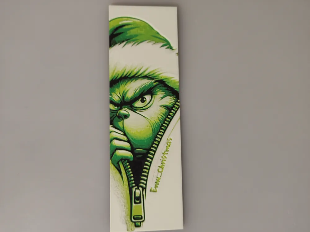 Bookmark - The Grinch Eww #2 Half Zip HueForge by 3djd - MakerWorld
