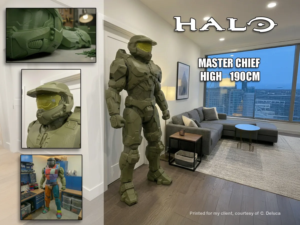 Master Chief - Halo - Altura 190 cm / 75 pulgadas - Modelo de impresión ...