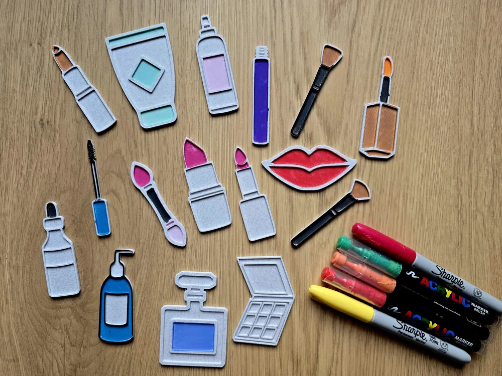 Cute Make Up Cosmetics DIY Coloring Set Fun Gift by Merilno3D ...