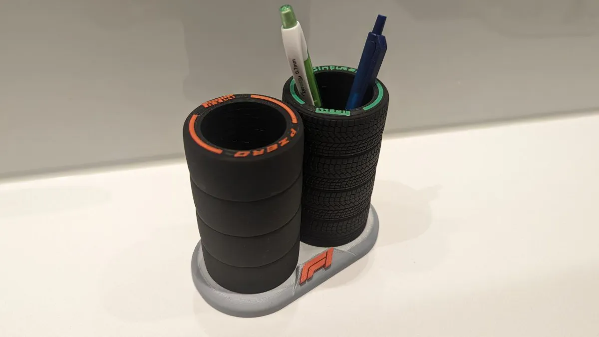 Formula 1 Pen Holder - AMS Ready - Multicolor F1 Tires - Free 3D Print ...