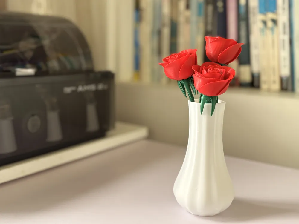 Rose in Hand ( No AMS required) - Free 3D Print Model - MakerWorld