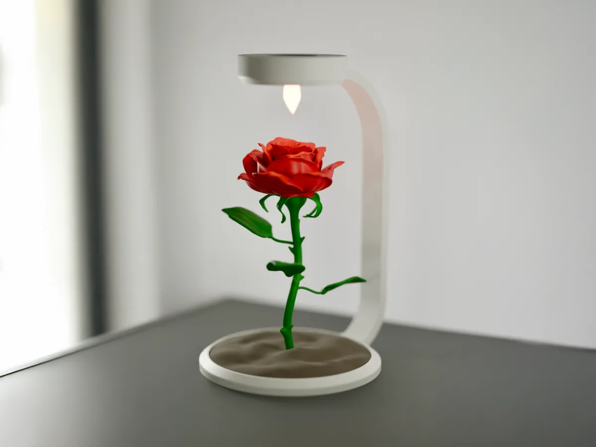 Rose Lamp (Tea light Version) - Free 3D Print Model - MakerWorld