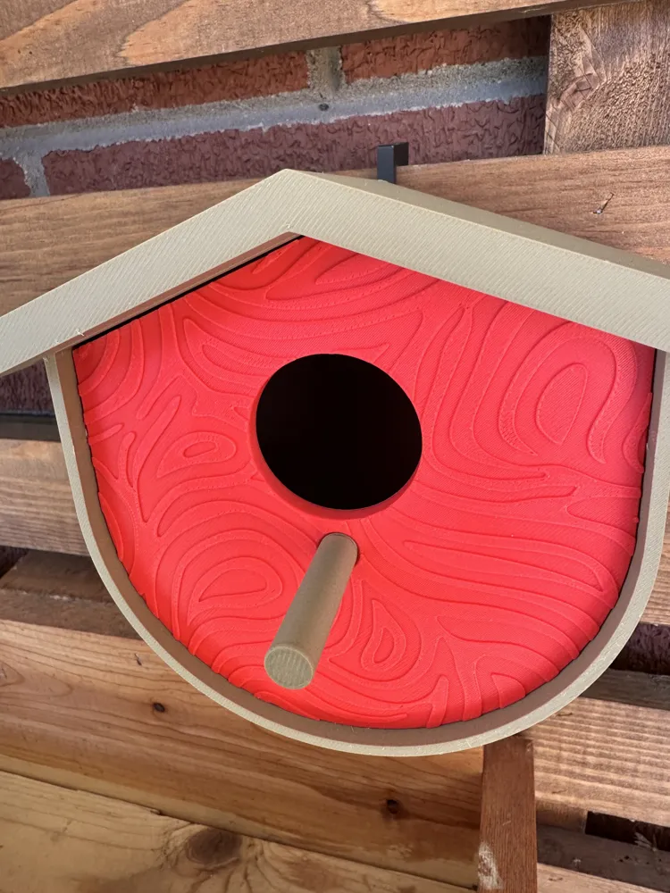 Round Modern Birdhouse w/ Roof & Abstract Design by IamV0ld3m0rt ...