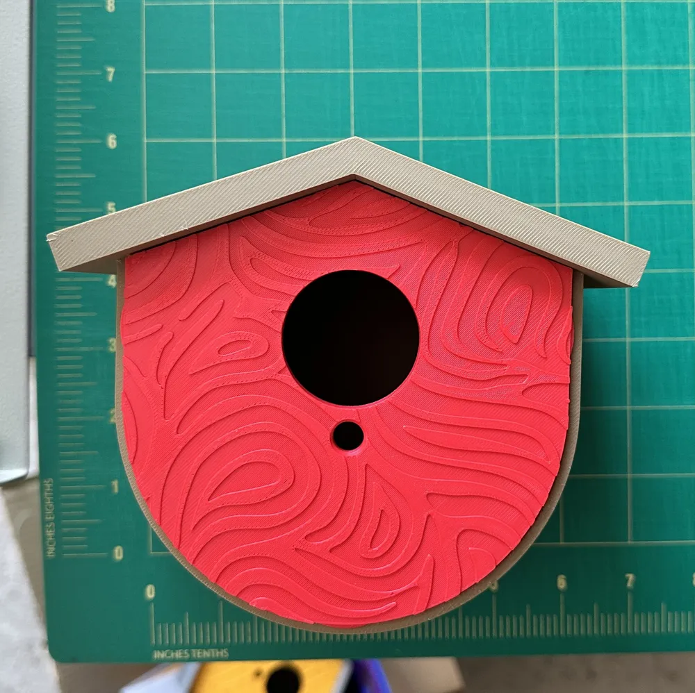Round Modern Birdhouse w/ Roof & Abstract Design by IamV0ld3m0rt ...