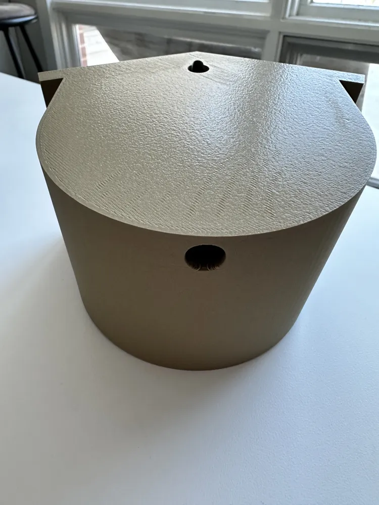 Round Modern Birdhouse w/ Roof & Abstract Design by ...