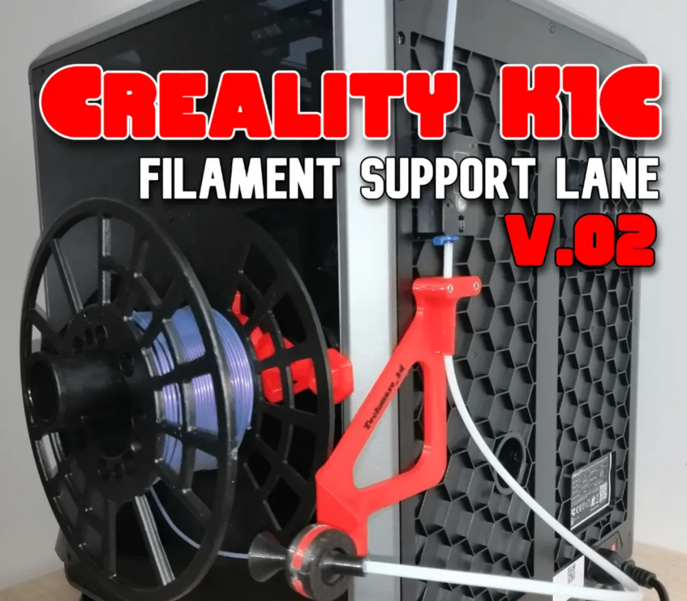Creality K1C filament spool side support lane V2 Remixed by Gabriele ...