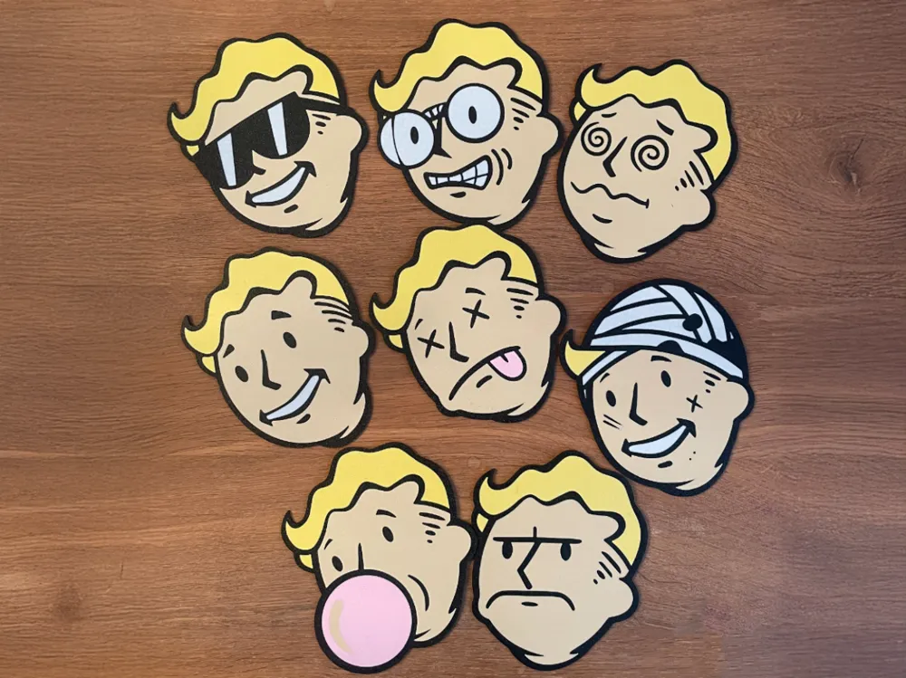 Fallout Coaster Set / 4 color / Vault Boy / Gamer by 3D Prints This ...