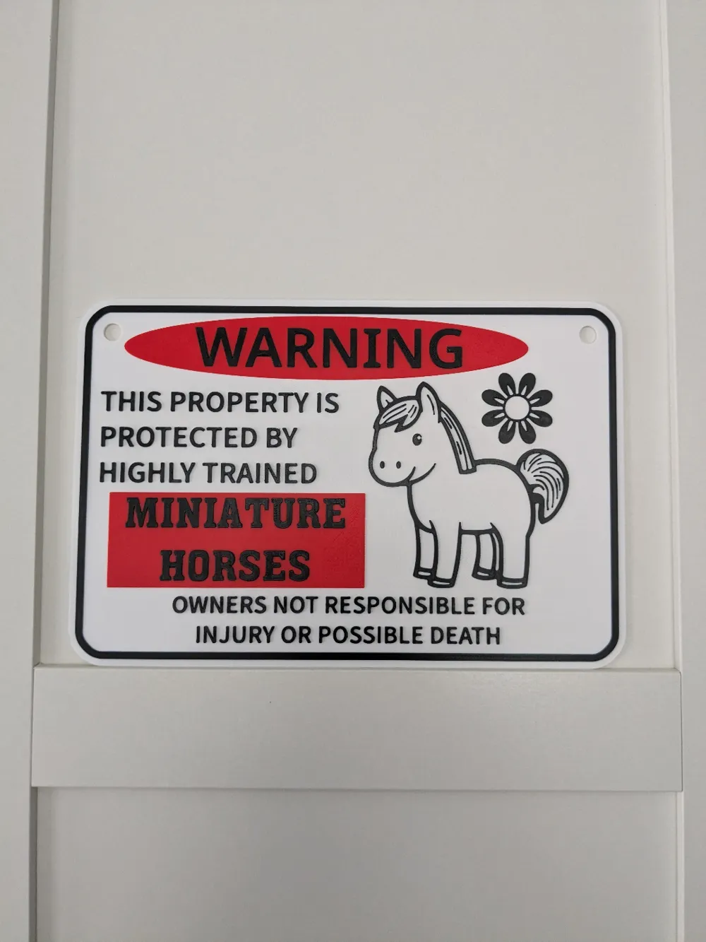 Miniature Horse Warning Sign Pony Sign by GoatMa$ter - MakerWorld