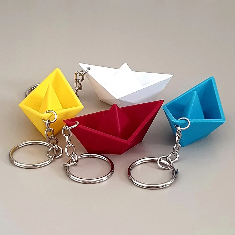 Paper boat - Origami Keychain by DC93 MakerWorld: Download Free 3D Models