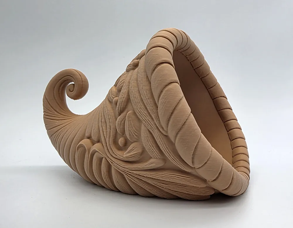 Carved Wooden Cornucopia - Free 3D Print Model - MakerWorld