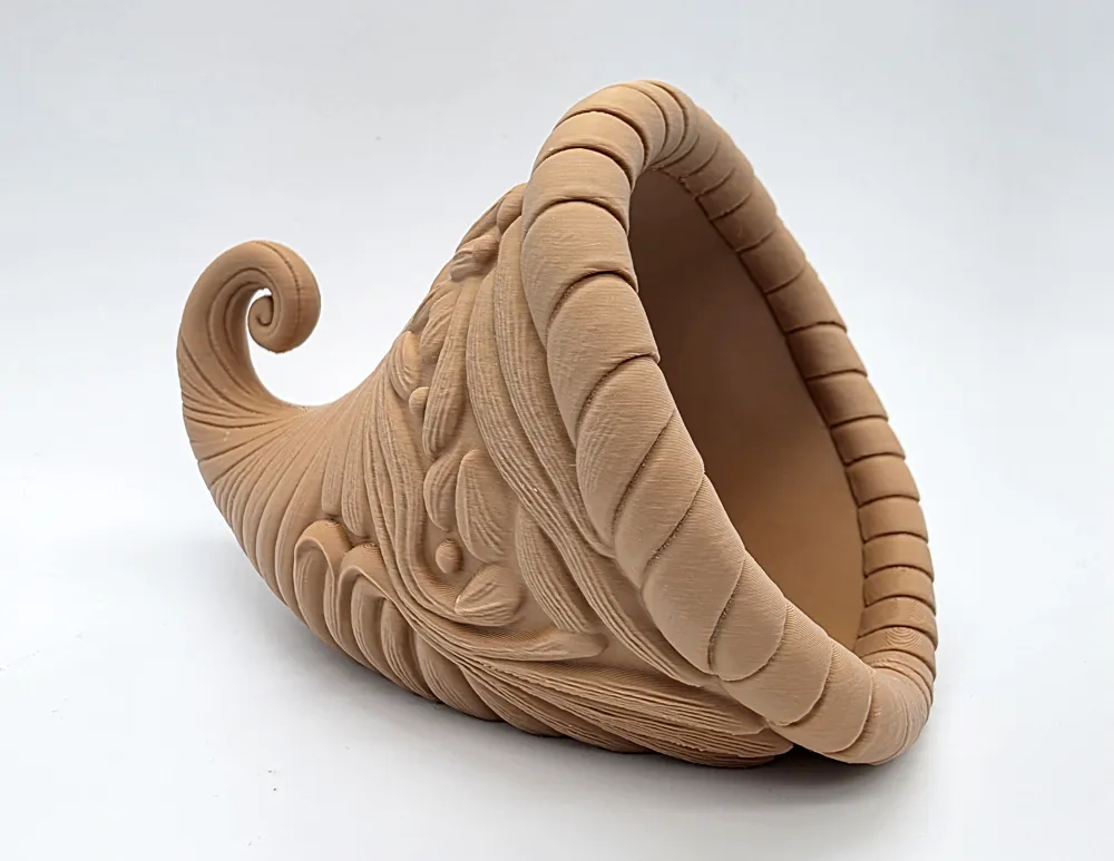Carved Wooden Cornucopia - Free 3D Print Model - MakerWorld