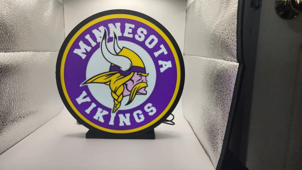 Minnesota Vikings - LED Light Box (Round) - Free 3D Print Model ...