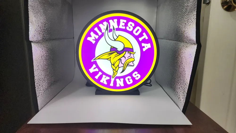 Minnesota Vikings - LED Light Box (Round) - Free 3D Print Model ...