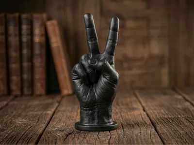 "Victory & Peace" Hand Sign Statue (Real Texture) - Free 3D Print Model ...