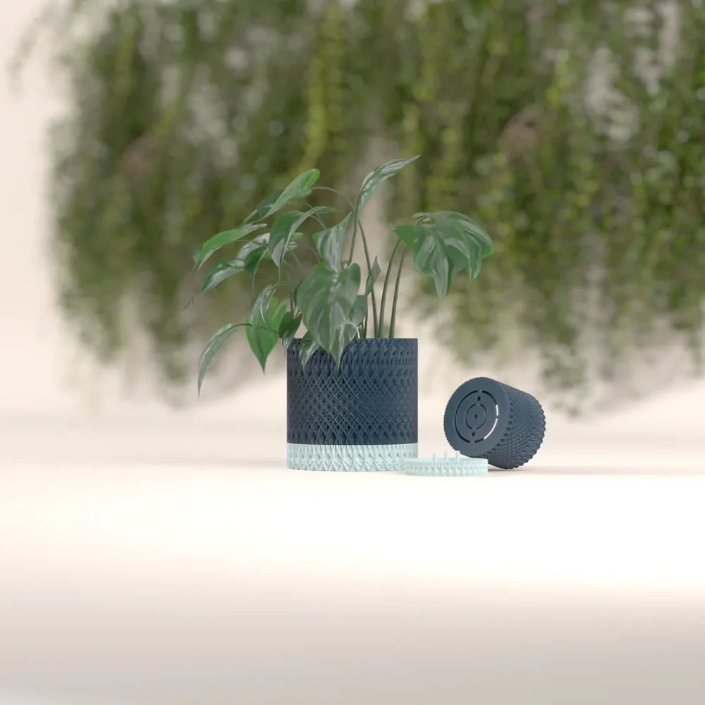 Intricate Design Planter with Integrated Drip tray by Abstractia Design ...
