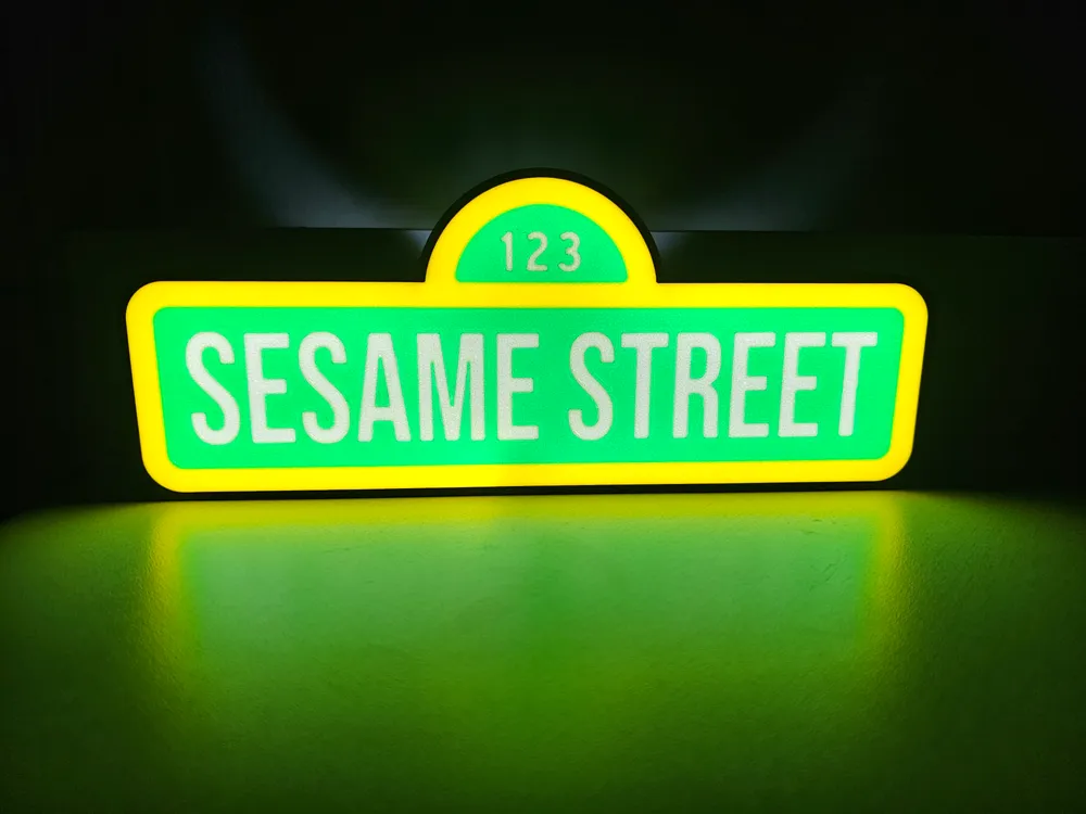 Sesame Street LED Lightbox by Fast3D MakerWorld: Download Free 3D Models