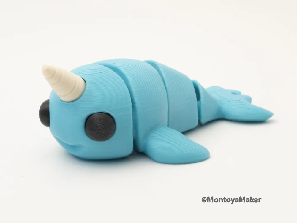Mini Narwhal - Articulated & Keychain by 🔵 MontoyaMaker MakerWorld: Download Free 3D Models