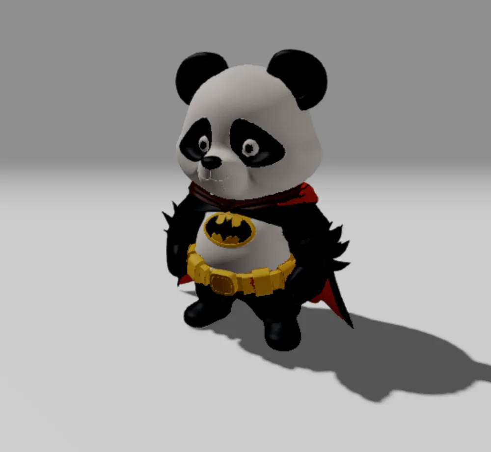 Panda batman funny figure decoration office - Free 3D Print Model ...
