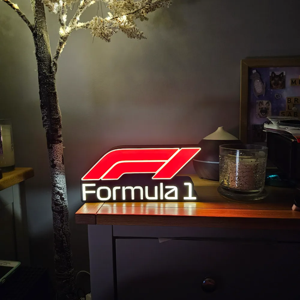Formula 1 Logo Light Box LED Lamp by SuperiorOrganiserSolutions ...