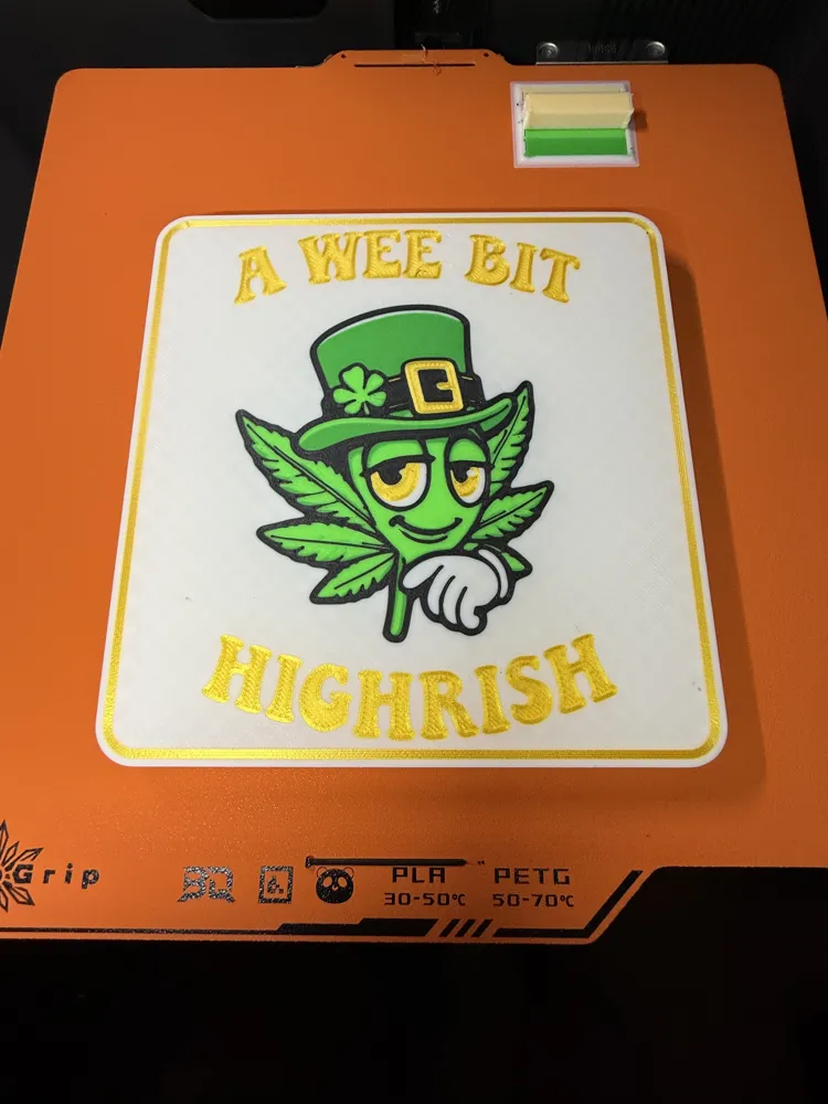 St. Patrick's Day Highrish Funny Sign - Free 3D Print Model - MakerWorld