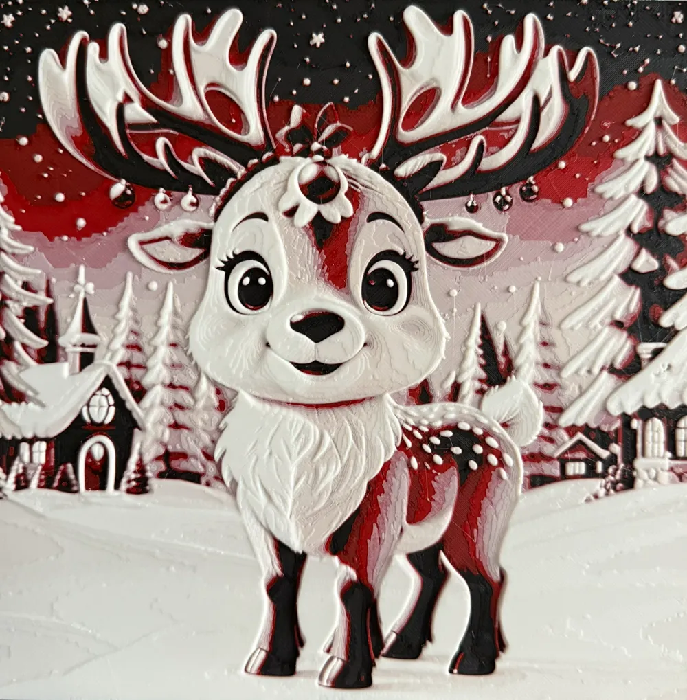 baby reindeer at christmas hueforge by Mysstra hueforge 3Dart - MakerWorld