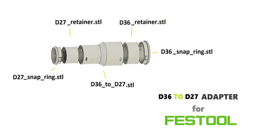 Festool D36 to D27 adapter by NicolajMa - MakerWorld