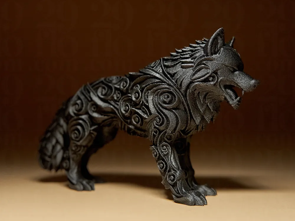 Designer WOLF Sculpture - Free 3D Print Model - MakerWorld