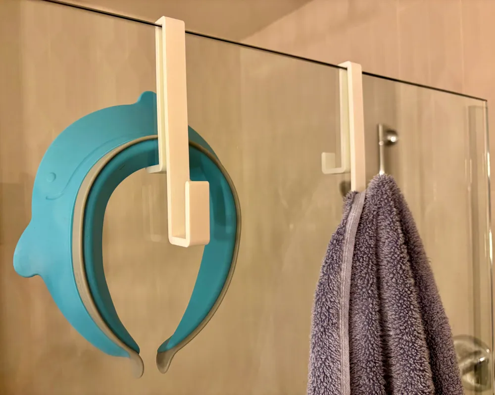Over Glass Shower Towel Hook (Double Sided) by CT-1226 - MakerWorld