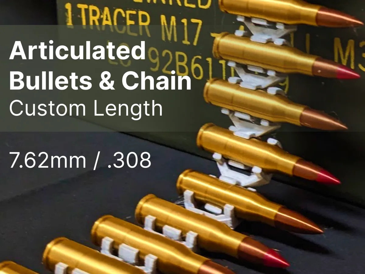 Articulated Bullets & Chain 7.62 .308 | Any length - Free 3D Print ...