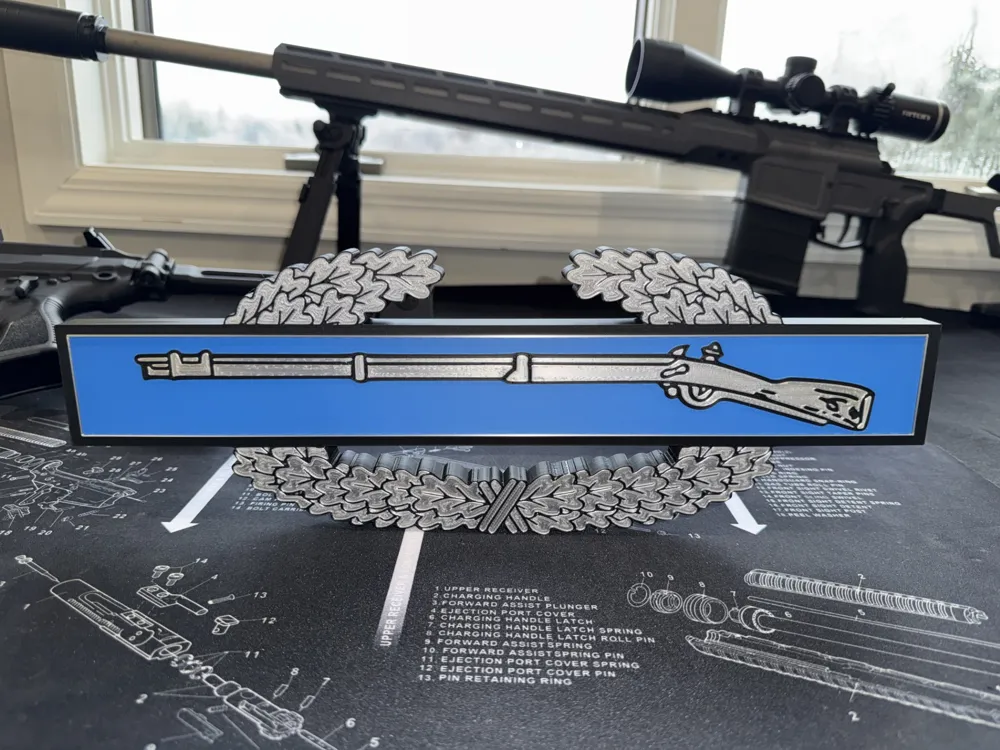 Combat Infantry Badge (CIB) - Plaque - Free 3D Print Model - MakerWorld