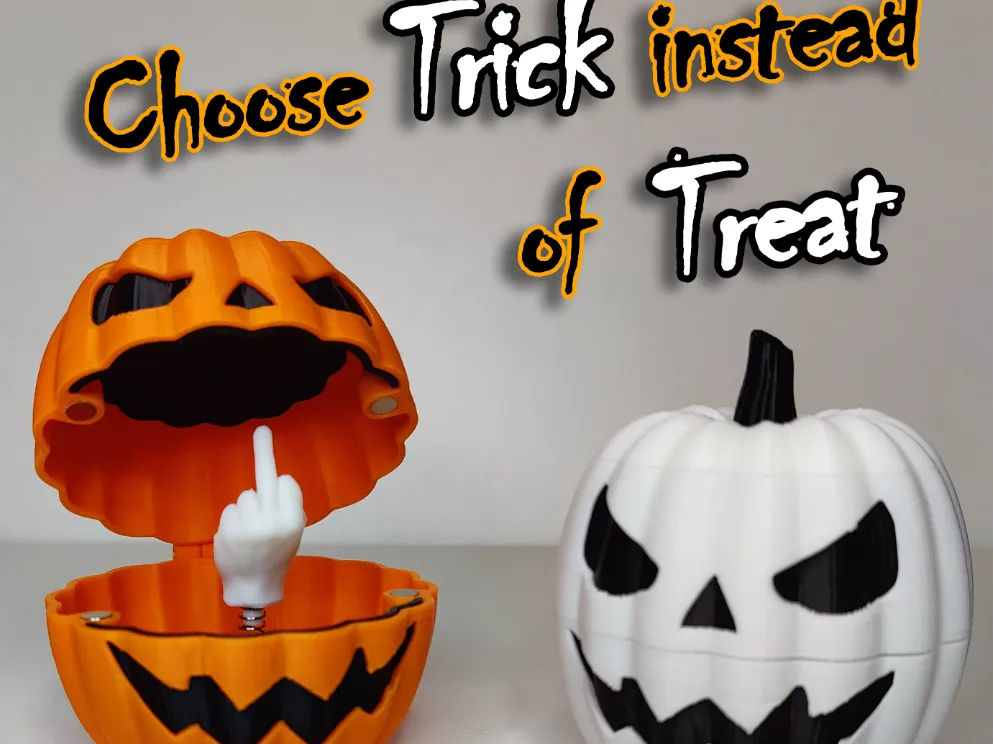 Middle Finger Halloween Pumpkin - Free 3D Print Model - MakerWorld