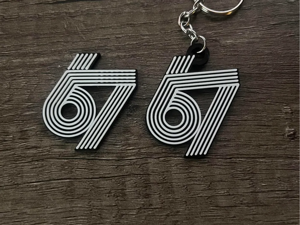 67 keychain or just 67 - Free 3D Print Model - MakerWorld