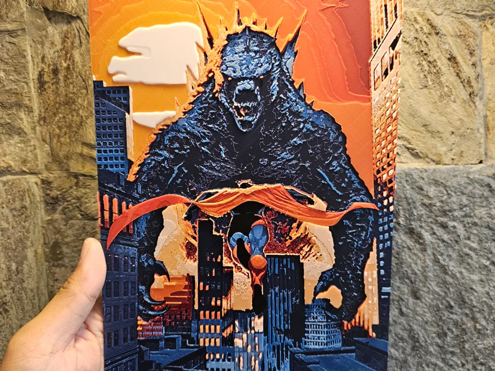 Godzilla Vs Superman Hueforge by Loki - MakerWorld